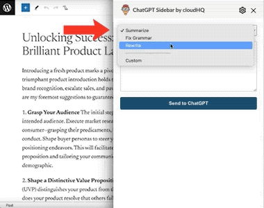 ChatGPT Sidebar by cloudHQ