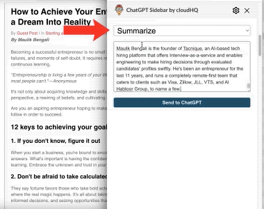 ChatGPT Sidebar by cloudHQ